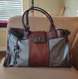 Fossil | Bags | Rare Fossil Vintage Reissue Weekender Leather Bag ...